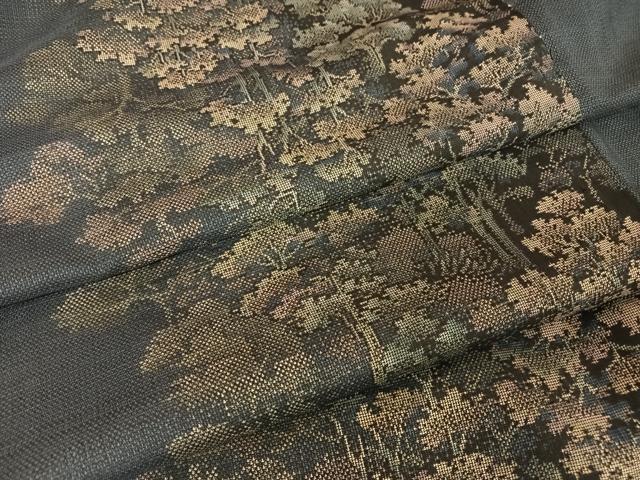 平和屋着物●本場大島紬　カタス９マルキ　樹林文　正絹　逸品　AAAX0362np