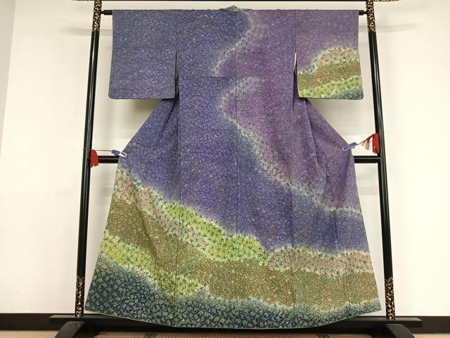 平和屋着物●菅原工房　菅原結作　漢方染紬　訪問着　正絹　逸品　AAAX0378np