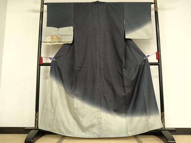 平和屋着物●訪問着　本場縞大島紬　霞文　武島織物謹製　証紙付き　正絹　逸品　AAAX0387np