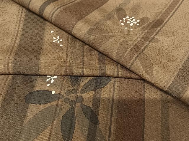 平和屋着物○小紋 舞花文 黒地 金彩 洗える着物 CAAS8700vf