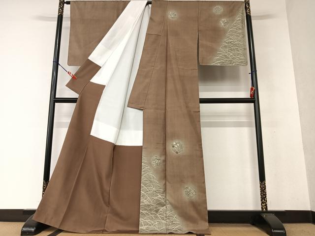 平和屋着物○本場大島紬 訪問着 ろうけつ染め 家屋風景文 正絹 逸品