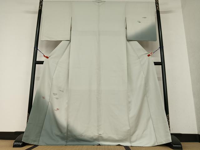 平和屋着物●訪問着　刺繍　魚　暈し染め　正絹　逸品　AAAX0605zg