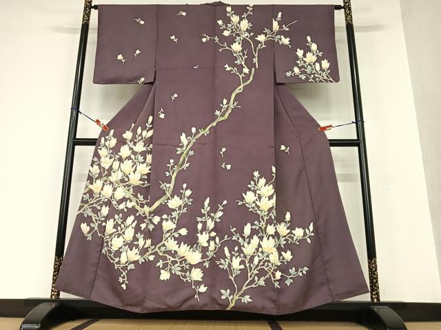 平和屋着物●訪問着　友禅　枝花文　正絹　逸品　AAAX0611zg