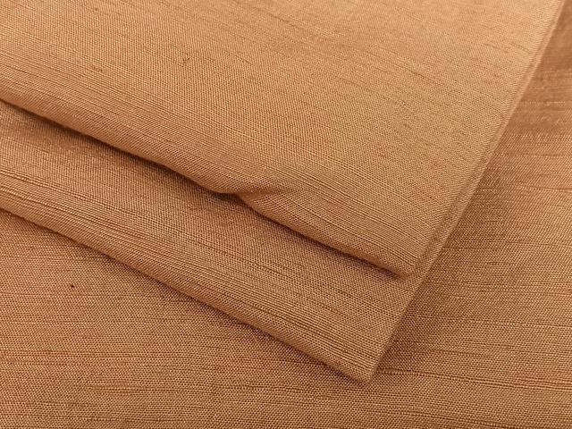 平和屋着物●上質な紬　色無地　胡桃色　正絹　逸品　未使用　AAAX0649zg