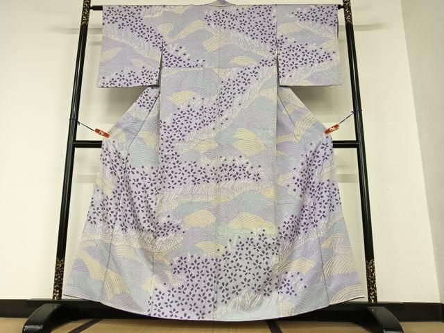 平和屋着物●訪問着　絞り　舞花文　小田急百貨店扱い　正絹　逸品　AAAX0671zg