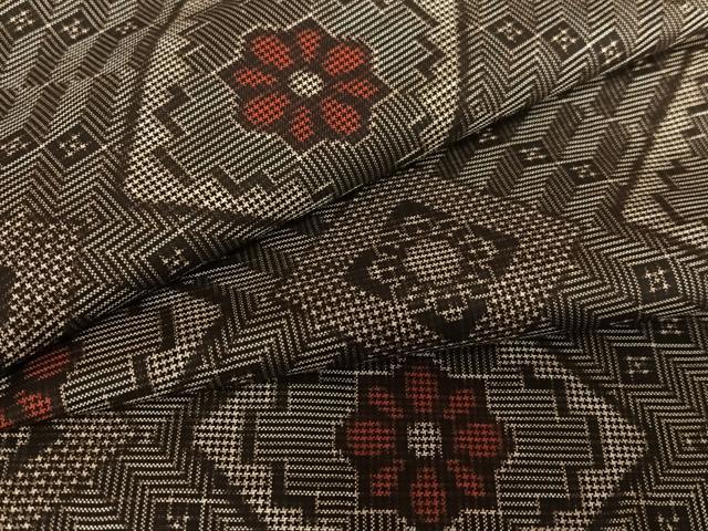 平和屋着物●本場大島紬　龍郷絣　正絹　逸品　AAAX0719zg