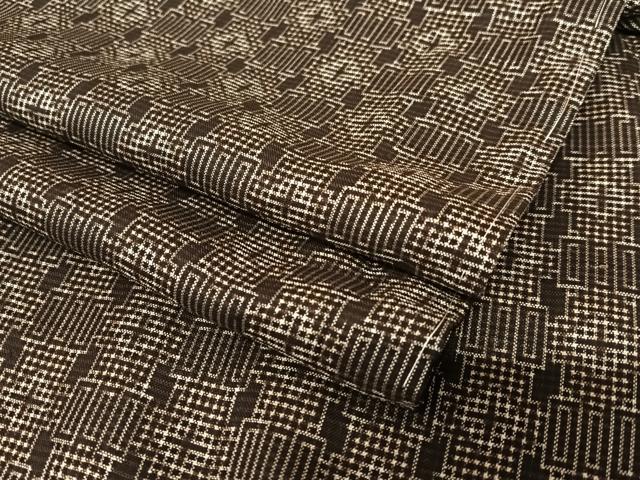 平和屋着物●本場大島紬　泥染め　菱文　正絹　逸品　未使用　AAAX0767zg