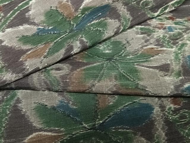 平和屋着物●上質な紬　花唐草文　正絹　逸品　AAAX0795zg