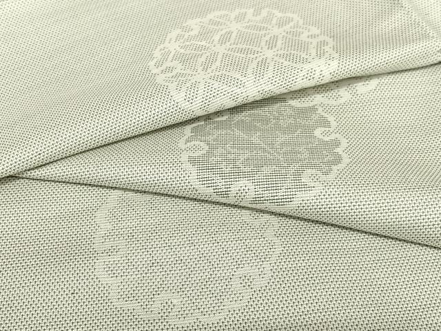 平和屋着物●お召　雪輪重ね花文  　正絹　逸品　未使用　AAAX0796zg