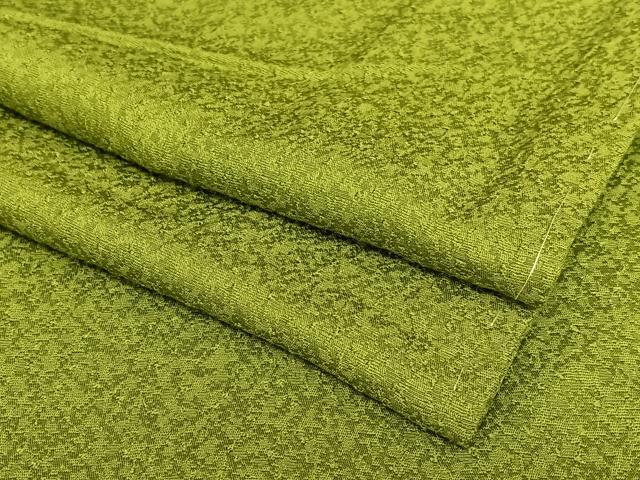 平和屋着物●上質な色無地　紋意匠　草色　正絹　逸品　AAAX0800zg