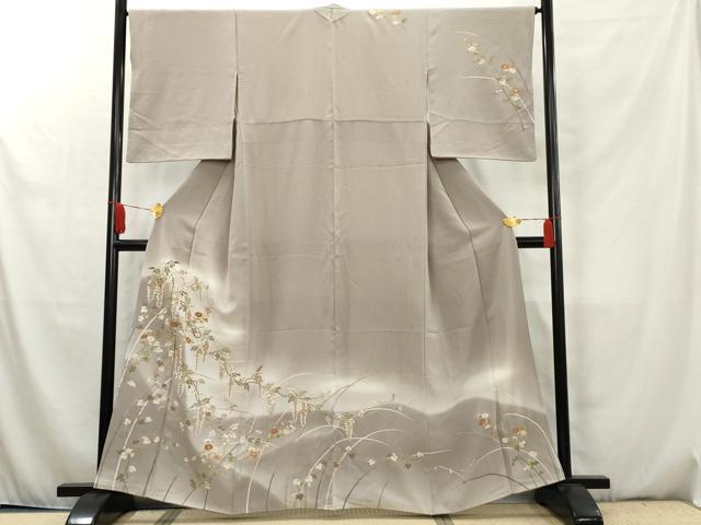 平和屋着物●訪問着　駒刺繍　藤花房　暈し染め　金彩　正絹　逸品　AAAX1177cs