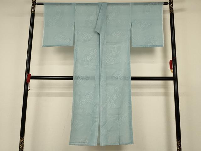 平和屋着物＊夏物　長襦袢　流水草花紋紗　洗える着物　逸品　AAAZ8518jd