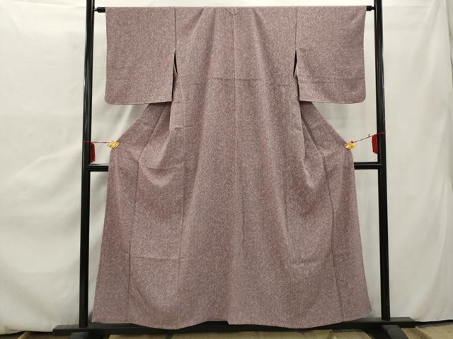 平和屋着物▽上質な小紋　単衣　芝　正絹　逸品　AAAX4998gw