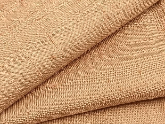 平和屋着物▽生紬　単衣　色無地　ときがら茶色　正絹　逸品　AAAX5164fy