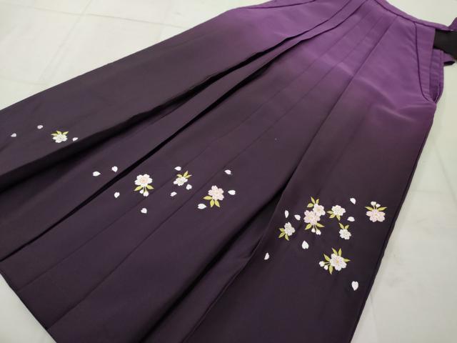 平和屋着物●女性　行灯袴　刺繍　舞花文　暈し染め　金糸　卒業式　洗える着物　AAAX5840cs