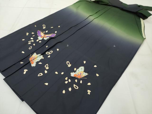平和屋着物●女性　行灯袴　刺繍　舞蝶文　暈し染め　金糸　金彩　卒業式　洗える着物　AAAX5853cs