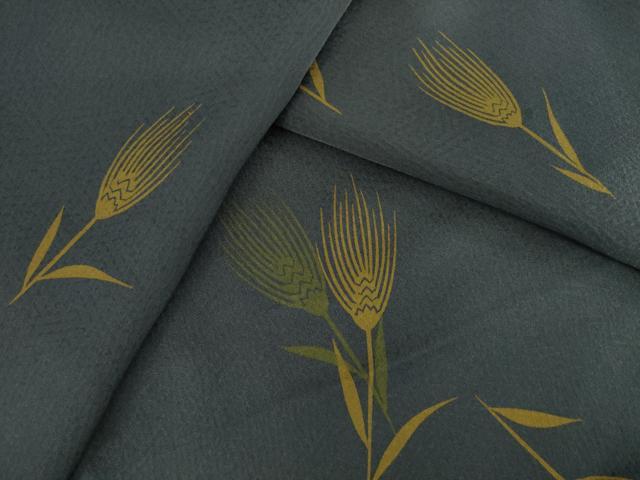 平和屋着物●上質な小紋　稲穂　正絹　逸品　AAAX6954ck