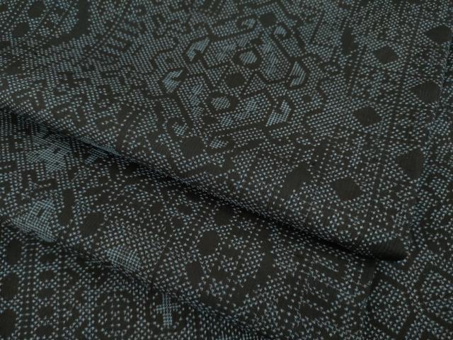 平和屋着物●本場大島紬　一元絣　幾何学文様　正絹　逸品　AAAX6958ck