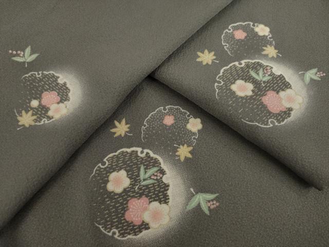 平和屋着物●上質な小紋　雪輪花文　三越扱い　正絹　逸品　AAAX6972ck