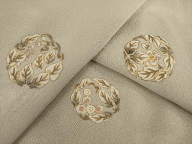 平和屋着物●上質な小紋　花丸文　金彩　三越扱い　正絹　逸品　AAAX6973ck