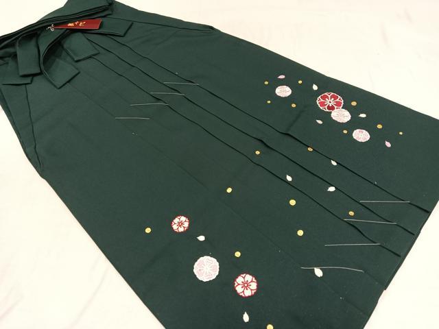 平和屋着物●女性　行灯袴　刺繍　桜文　金糸　卒業式　洗える着物　未使用　AAAX8300ph