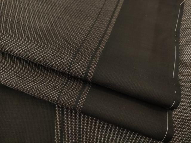 平和屋着物●本場大島紬　カタス7マルキ　泥染め　間道　ロング丈　正絹　逸品　未使用　AAAX8348ck