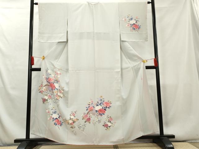 平和屋着物●本加賀友禅作家　岡本幸治　訪問着　枝花文　正絹　逸品　未使用　AAAX9273cs