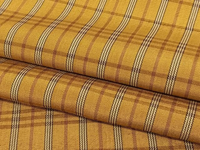 平和屋着物●本場黄八丈　平織　格子　正絹　逸品　AAAY0038zg
