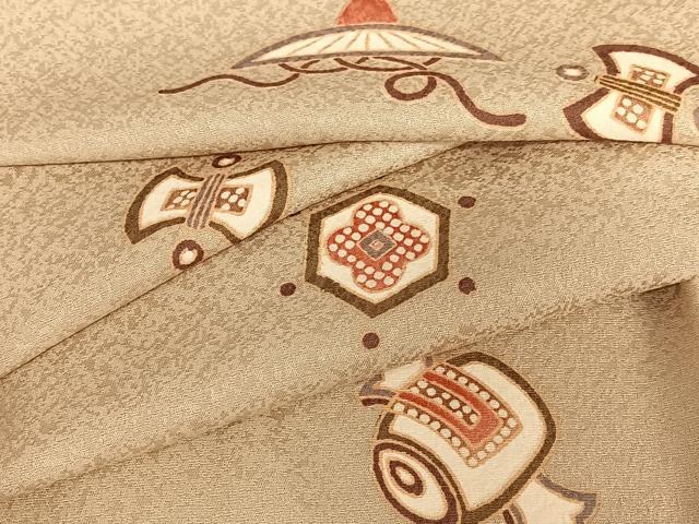 平和屋着物●上質な小紋　吉祥文　ロング丈　正絹　逸品　AAAY0069zg