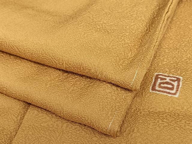 平和屋着物●京加賀友禅　百貫達雄監修　色無地　草花文　柑子色　正絹　逸品　未使用　AAAY0079zg