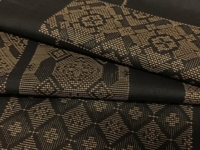 平和屋着物○本場大島紬 7マルキ 泥染め 地空き 吉祥文 総絣