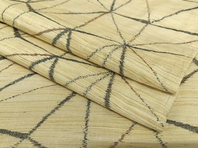 平和屋着物●上質な紬　よろけ麻の葉　正絹　逸品　未使用　AAAY0090zg