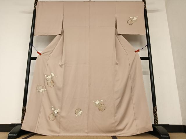 平和屋着物●訪問着　雪輪重ね花文　金彩　正絹　逸品　未使用　AAAY0104zg