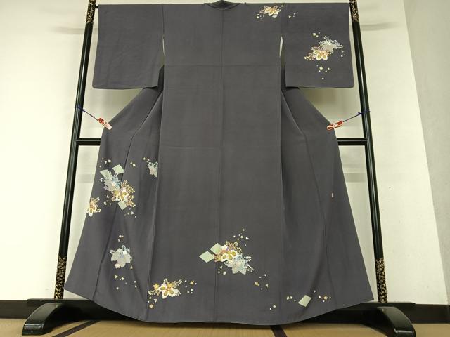 平和屋着物●近藤そのえ　訪問着　草花文　桐　正絹　逸品　AAAY0111zg