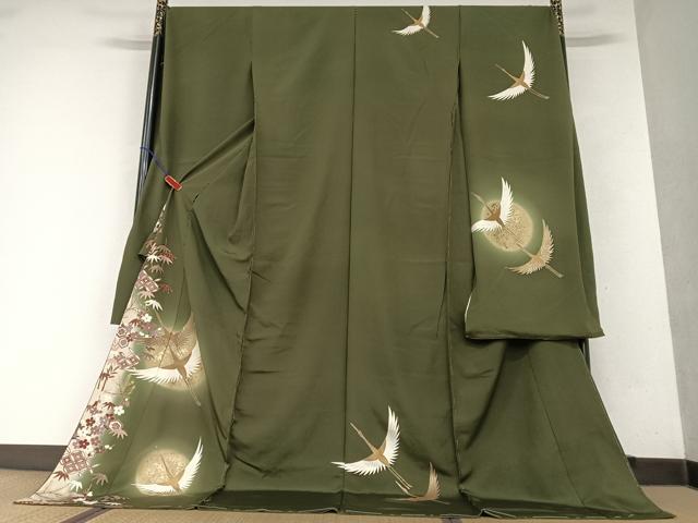 平和屋着物●豪華振袖　松竹梅飛鶴文　暈し染め　金彩　仮絵羽　逸品　未使用　AAAY0117zg