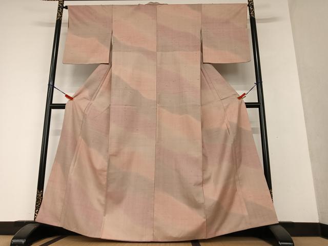 平和屋着物●上質な紬　霞文　暈し染め　正絹　逸品　AAAY0126zg