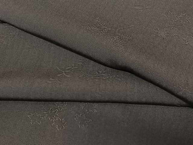 平和屋着物●上質な色無地　草花文　黒紅色　正絹　逸品　AAAY0171zg