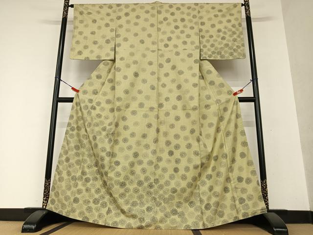 平和屋着物●本場大島紬　訪問着　100亀甲　総詰め　舞花文　正絹　逸品　AAAY0197zg