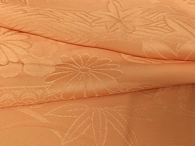 平和屋着物●上質な色無地　エ霞花地紋　曙色　正絹　逸品　未使用　AAAY0214zg