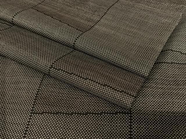 平和屋着物●本場大島紬　泥染　カタス7マルキ　変わり縞　正絹　逸品　AAAY0219zg