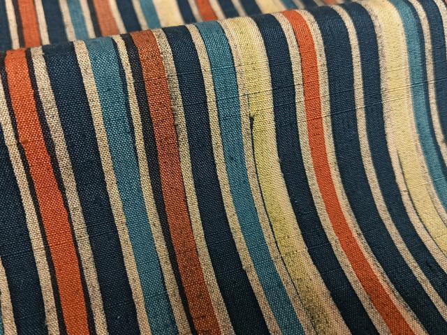 平和屋着物○上質な紬 ろうけつ染め 縞 正絹 逸品 未使用 AAAY0247zg