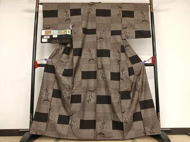 平和屋着物●本場大島紬　吉三郎　吉織物謹製　泥染　カタス９マルキ　総絣　面影　証紙付き　正絹　逸品　AAAY1481np