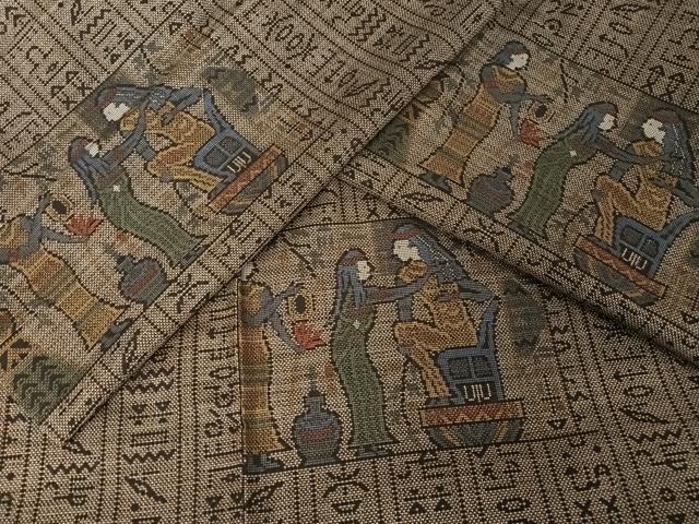 平和屋着物●本場大島紬　カタス９マルキ　エジプト文様　正絹　逸品　AAAY1496np