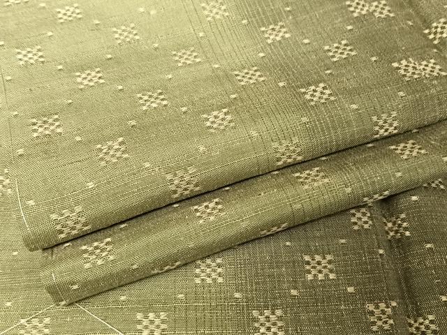 平和屋着物●花織　紬 　正絹　逸品　未使用　AAAY1501np