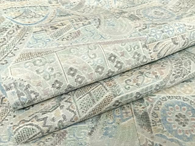 平和屋着物●本真綿結城紬　100亀甲　幾何学花文　正絹　逸品　AAAY1520np