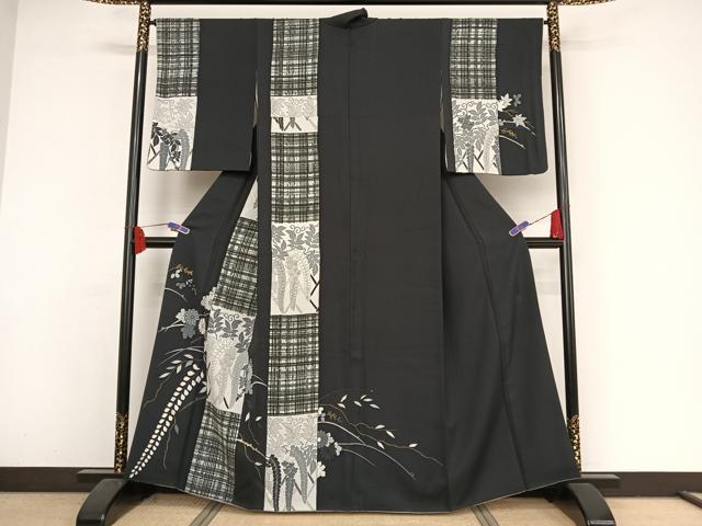 平和屋着物●染色の魔術師　染乃座・大久保玄才　そめのざ玄才　訪問着　藤花房　正絹　逸品　AAAY1522np