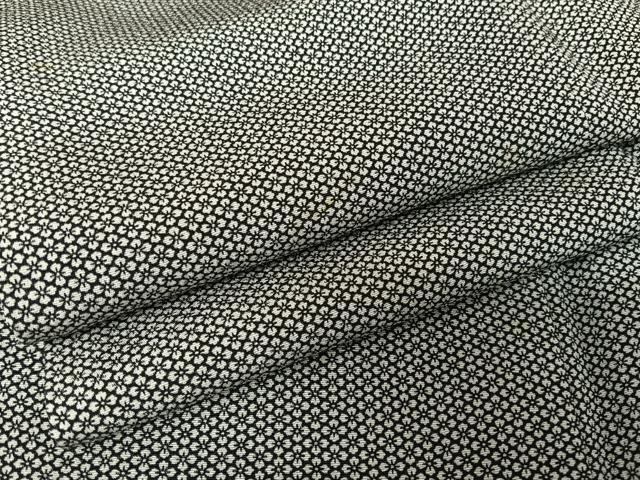 平和屋着物●江戸小紋　小花文　黒地　正絹　逸品　AAAY1571np