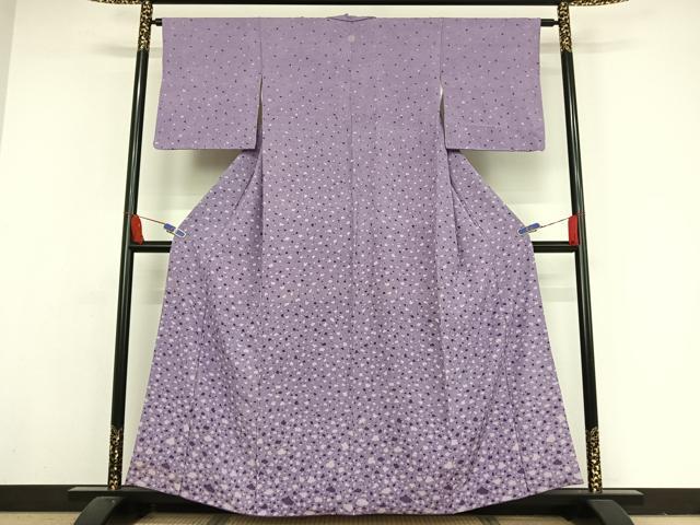 平和屋着物●人間国宝 小宮康孝　訪問着　江戸小紋　箔散らし　鮫小紋柄　正絹　逸品　AAAY1585np