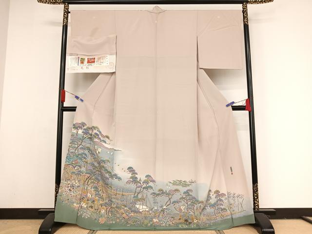 平和屋着物●加賀友禅作家　北市秀樹　色留袖　田子の浦　まるまん光彩　暈し染め　反端付き　正絹　逸品　AAAY1604np