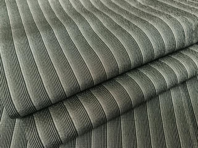 平和屋着物●お召　縞　正絹　逸品　AAAY1624np